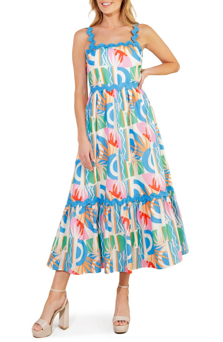 FLYING TOMATO Abstract Print Tiered Maxi Dress | Nordstromrack
