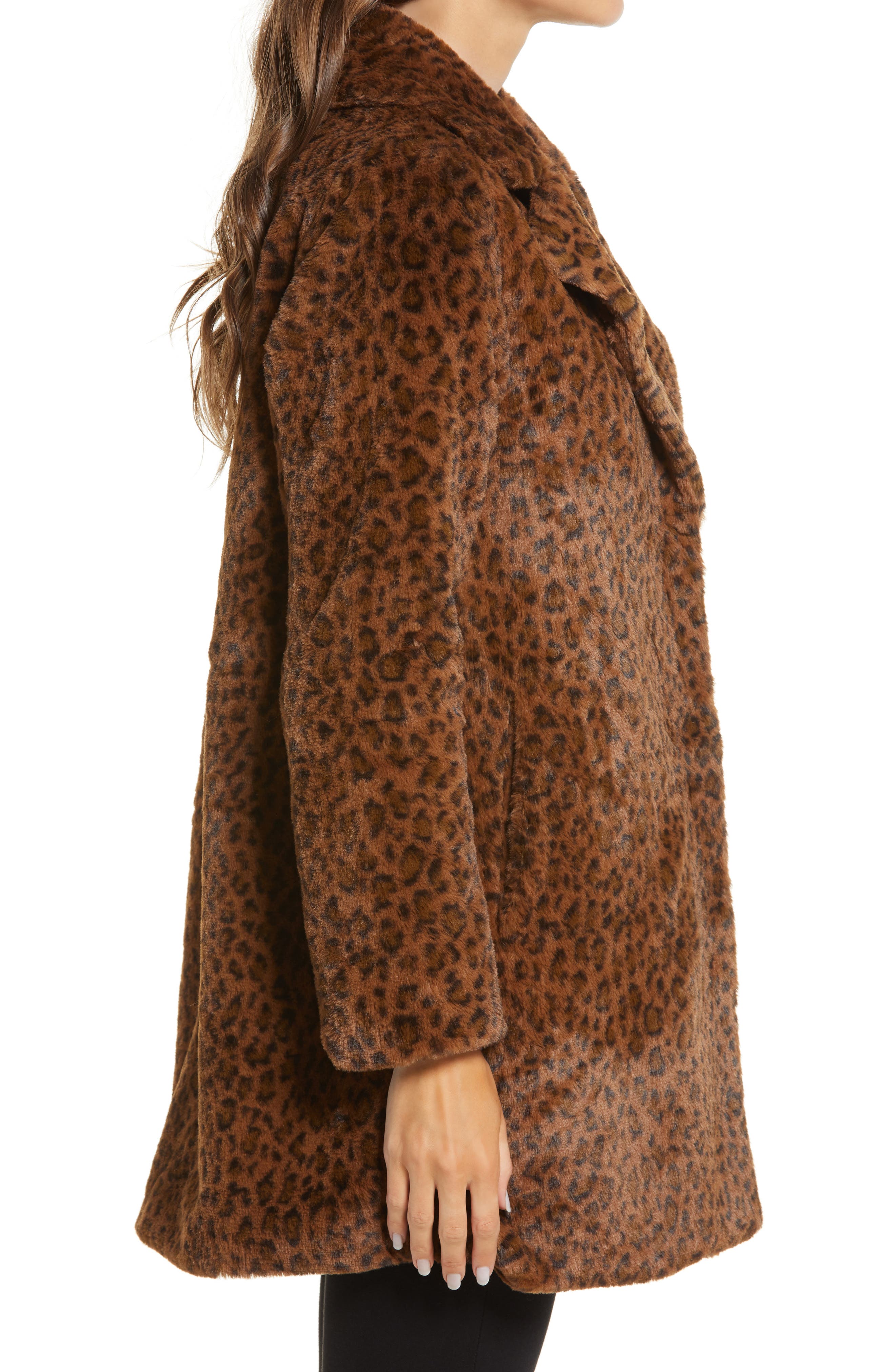 Halogen® Leopard Print Faux Fur Coat | Nordstromrack