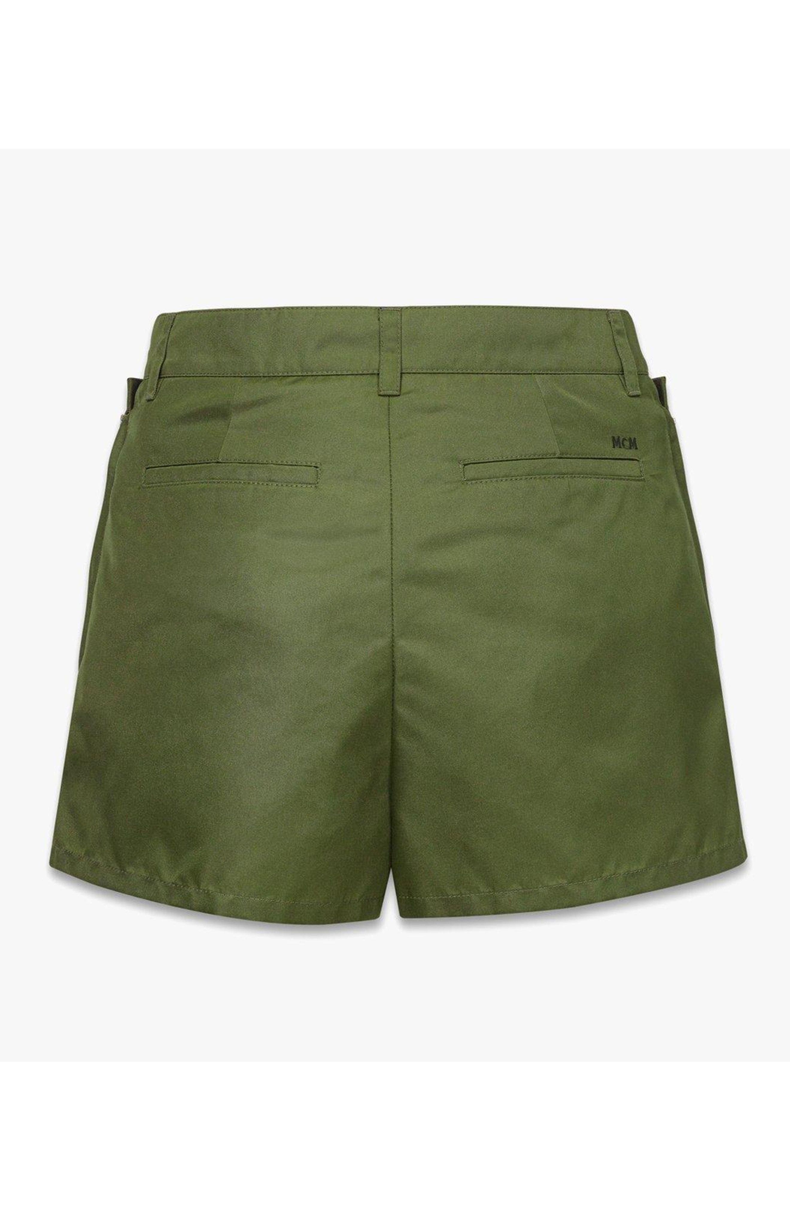 MCM Skirt-Layered Shorts in ECONYL® and Monogram Print Leather | Nordstrom