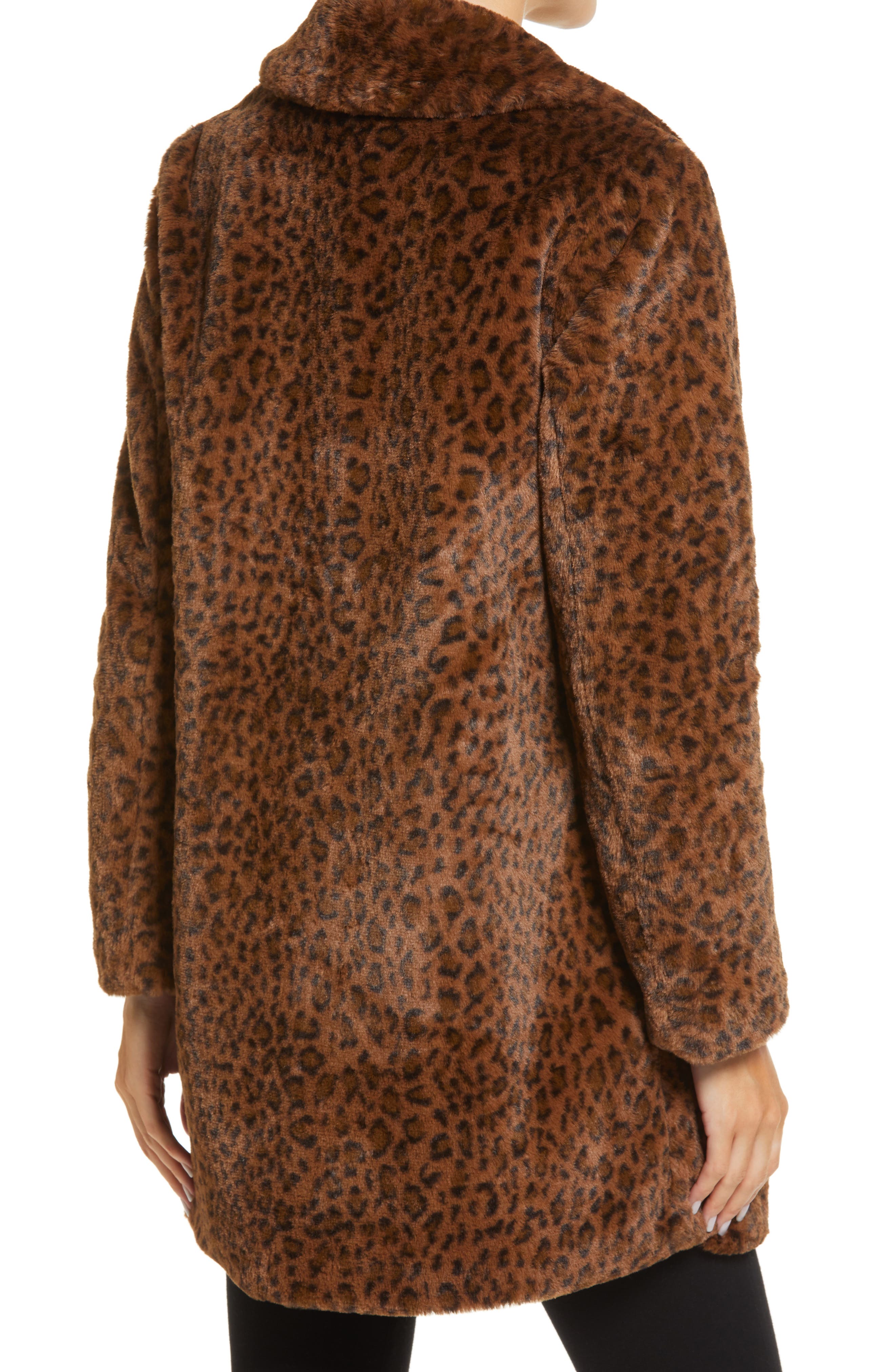 Halogen® Leopard Print Faux Fur Coat | Nordstromrack