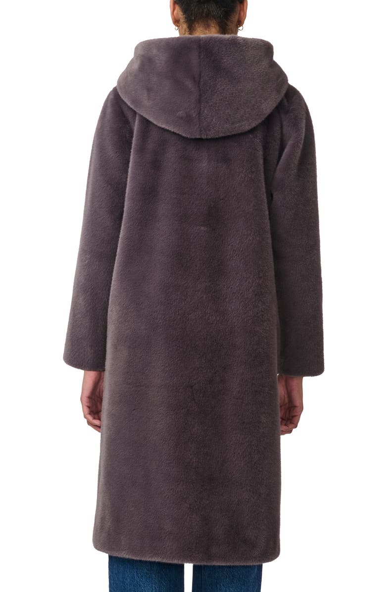 Bernardo Shawl Collar Hoodded Faux Fur Coat | Nordstromrack