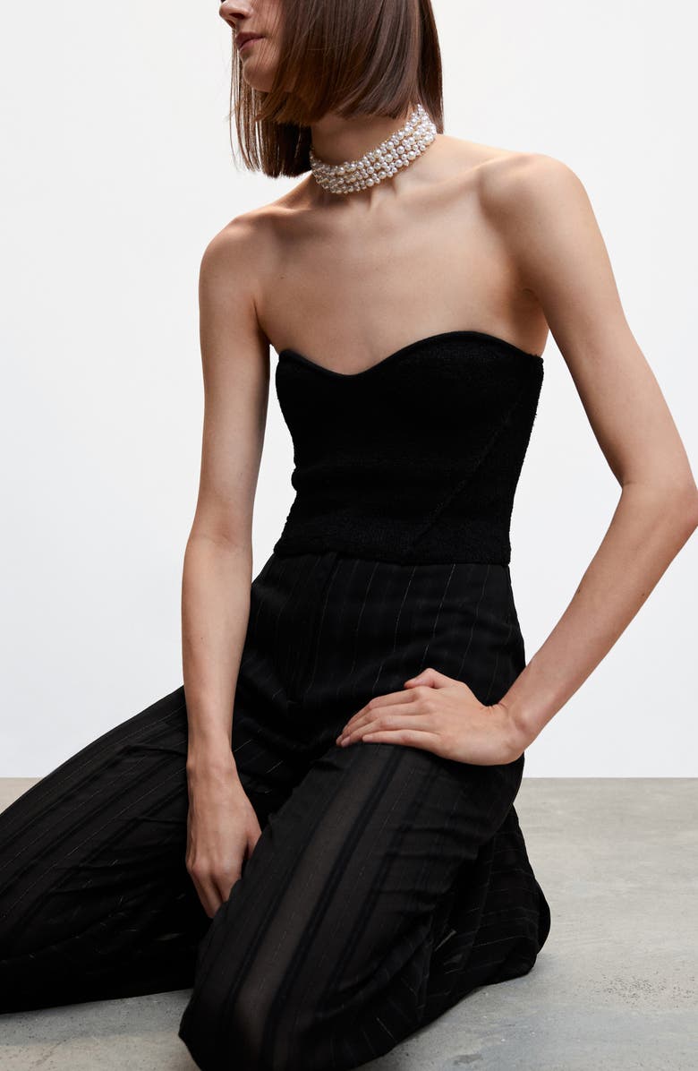 MANGO Strapless Tweed Corset Top | Nordstromrack