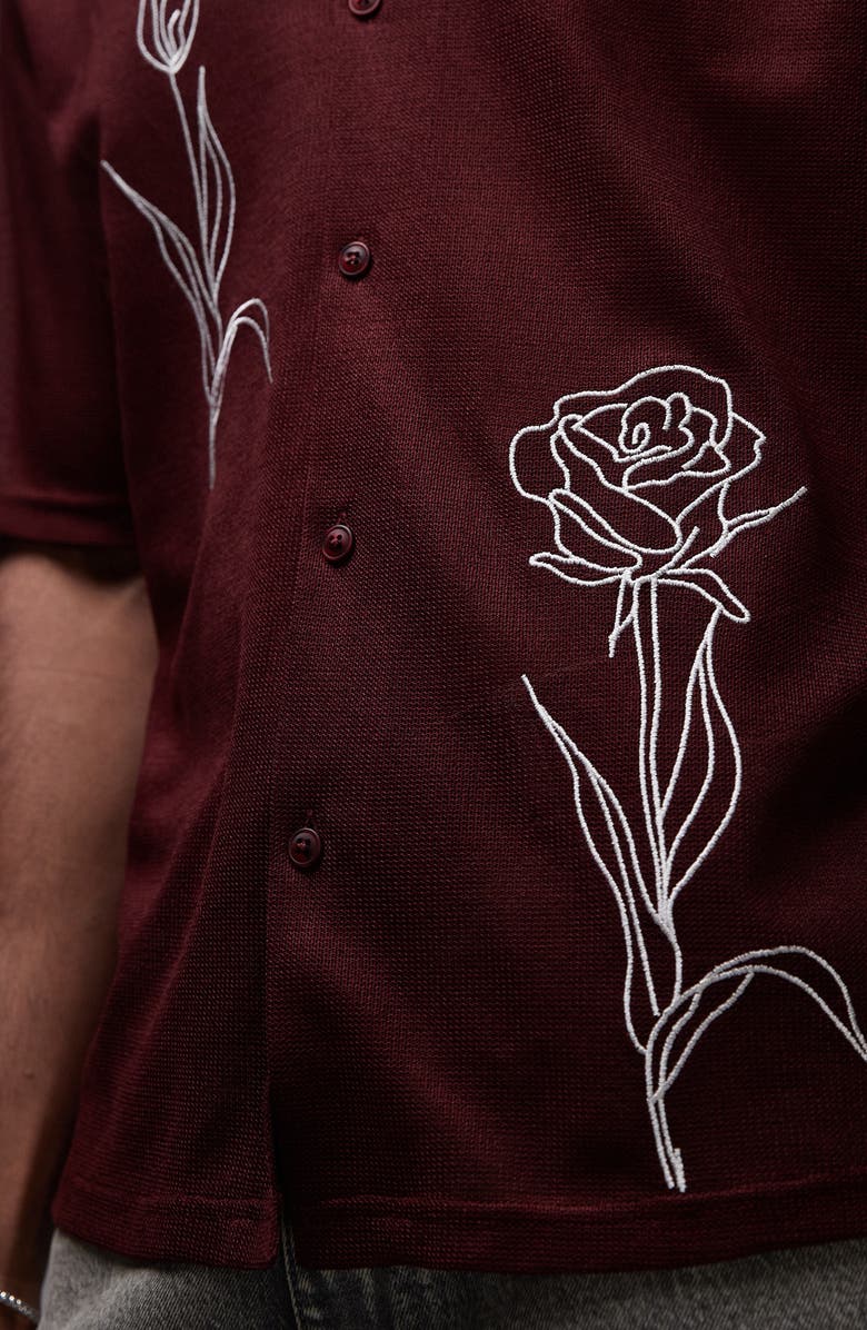 Topman Floral Embroidered Button-Up Shirt | Nordstrom