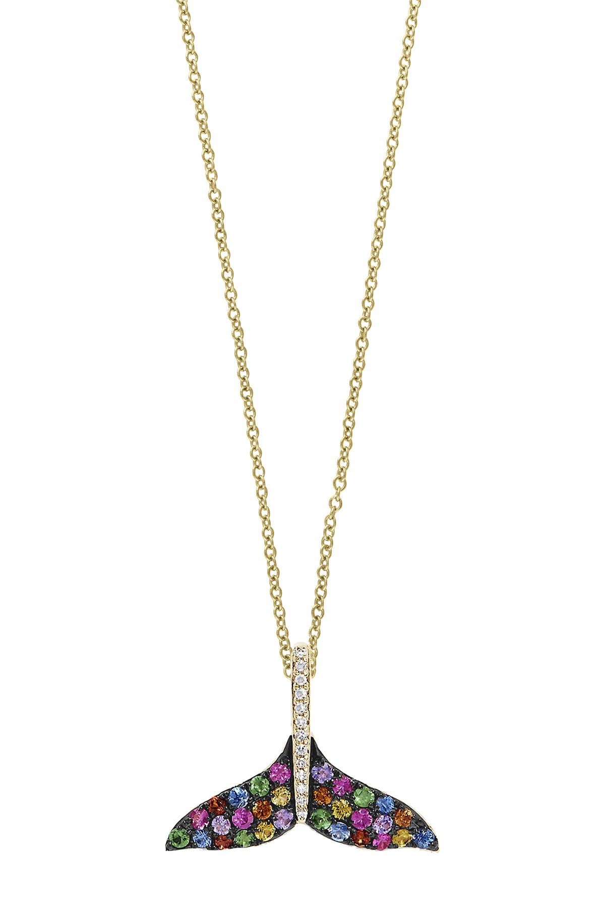 EFFY 14K Yellow Gold Diamond, Tsavorite & Sapphire Pendant Necklace - 0 ...