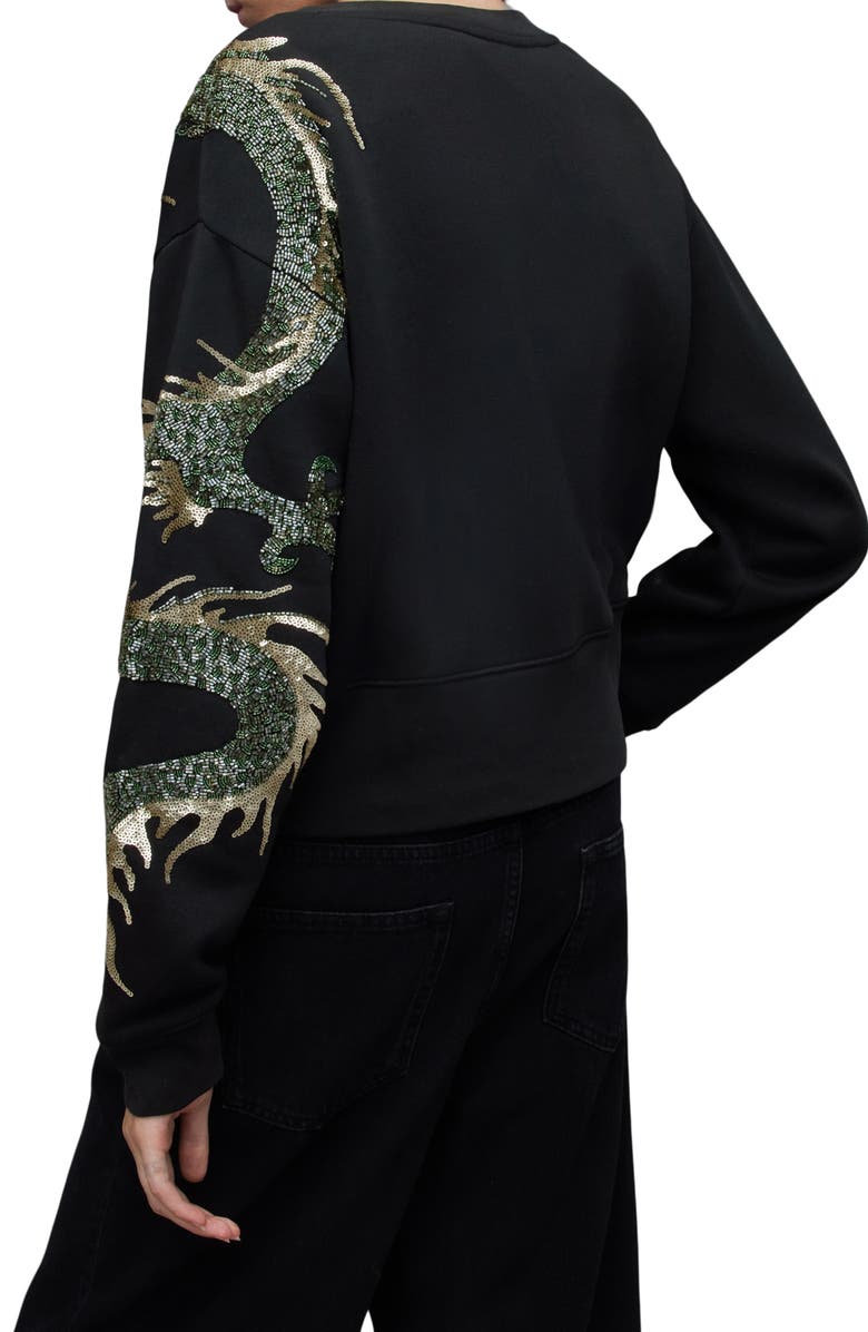 AllSaints Dragon Separo Sequin Sweatshirt | Nordstromrack