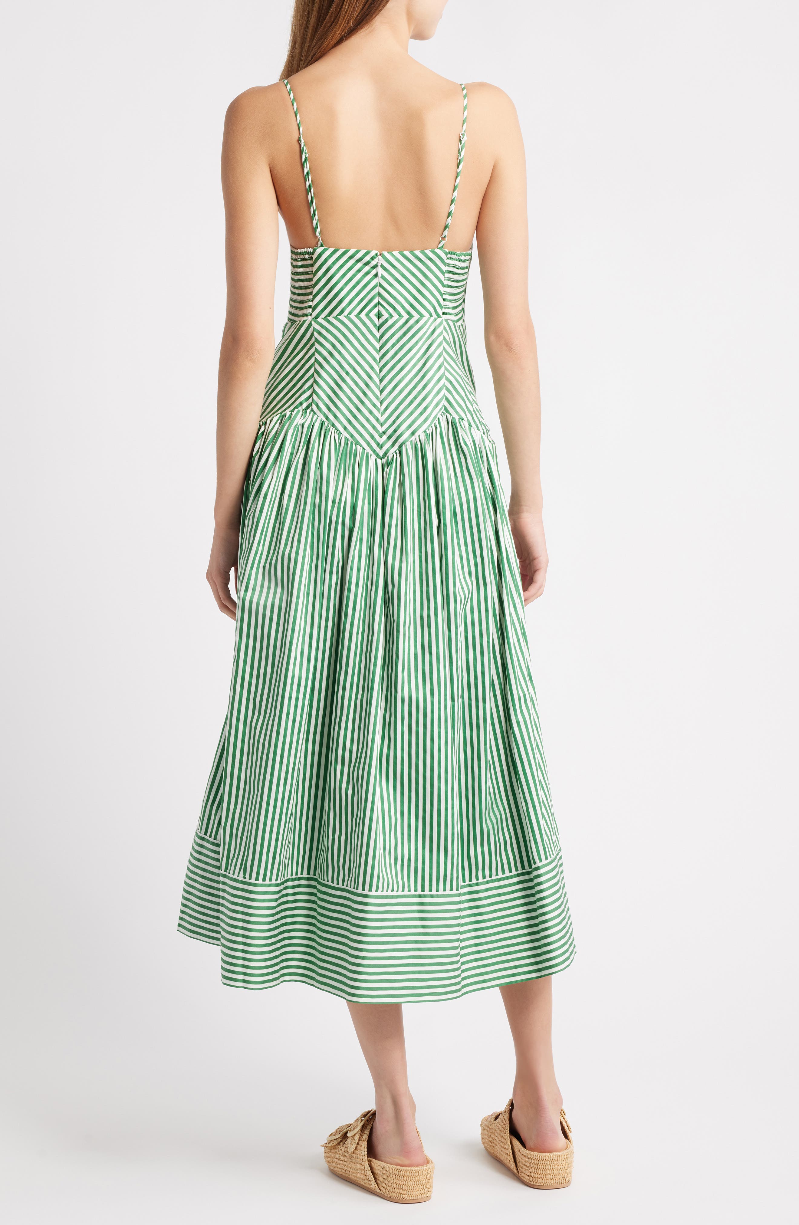 FARM Rio Stripe A-Line Midi Dress | Nordstromrack