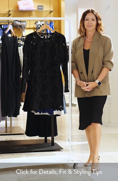 Dress the Population Stassi Long Sleeve Velvet Floral Lace Cocktail ...