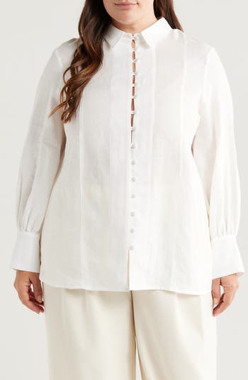 HARSHMAN Gemma Linen Button-Up Shirt | Nordstrom
