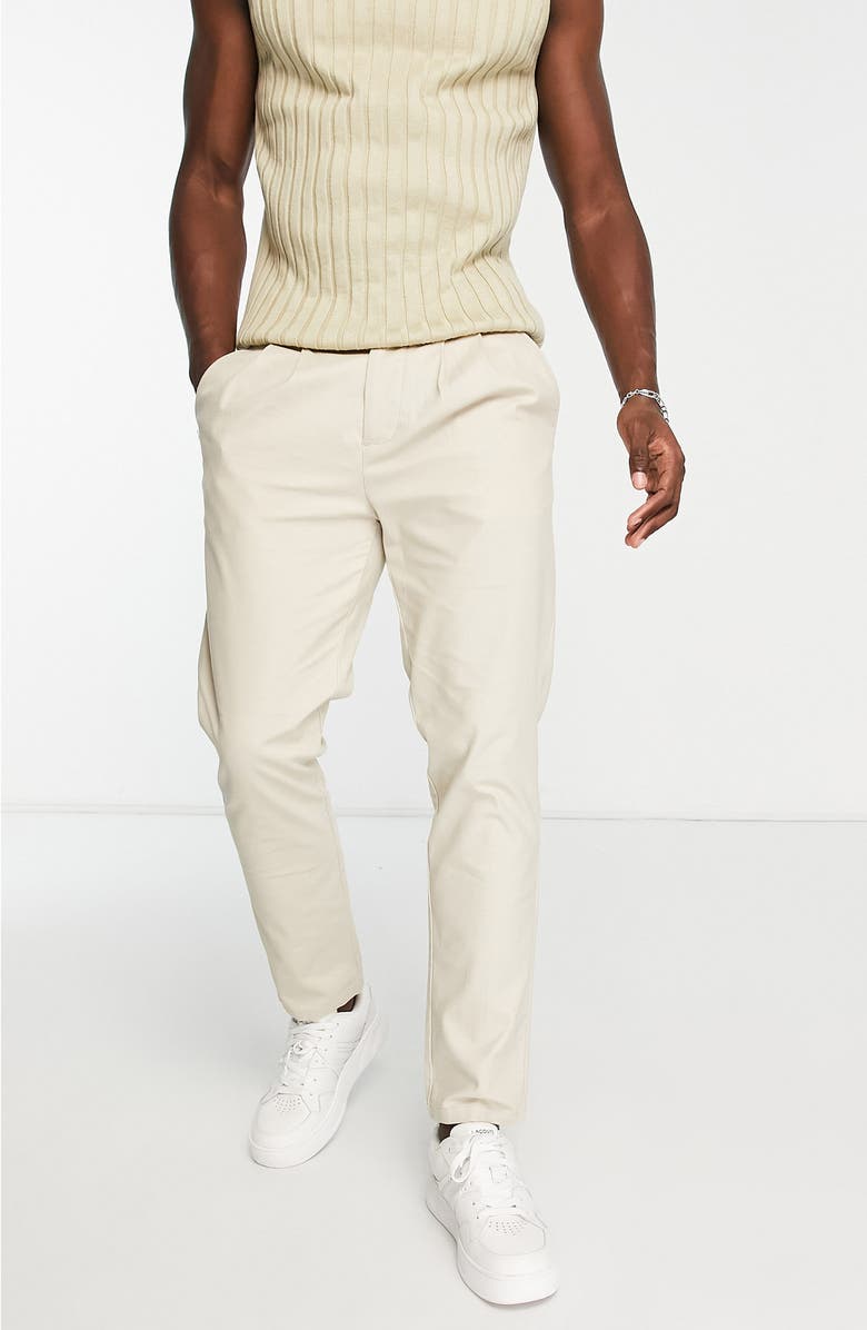 ASOS DESIGN Pleated Cigarette Chino Pants | Nordstrom