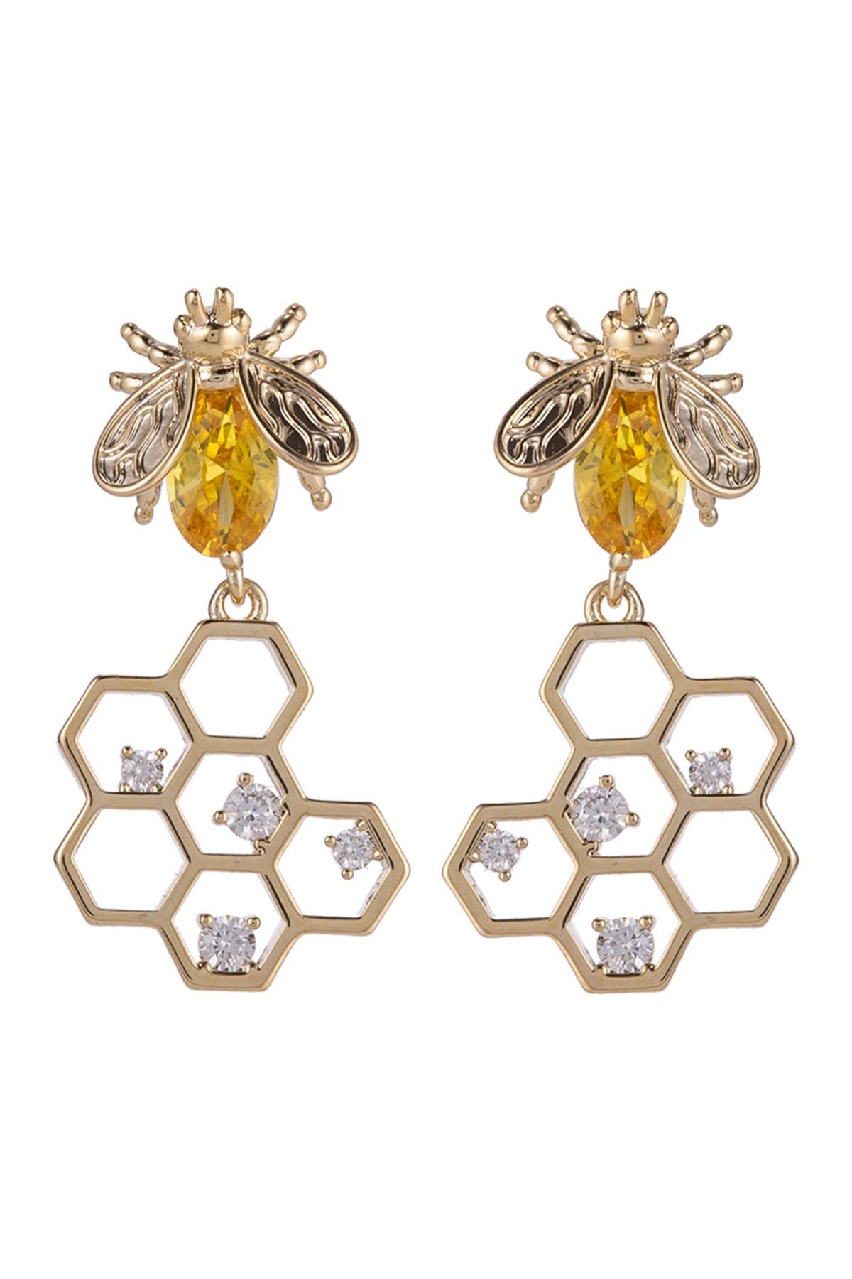 EYE CANDY LOS ANGELES 14K Yellow Gold Plated Brass Golden Honey Bee ...