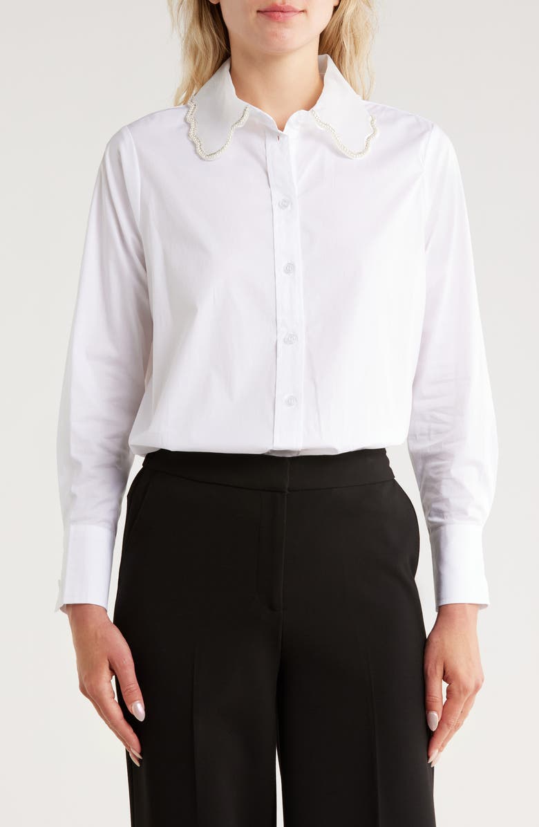 JASON WU Scalloped Collar Long Sleeve Button-Up Shirt | Nordstromrack