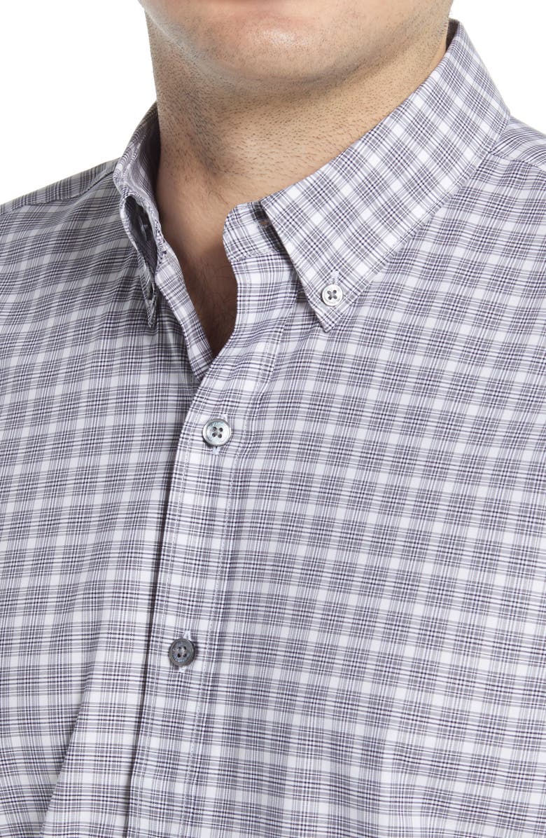 Bugatchi Shaped Fit Plaid Stretch Button-Down Shirt | Nordstrom