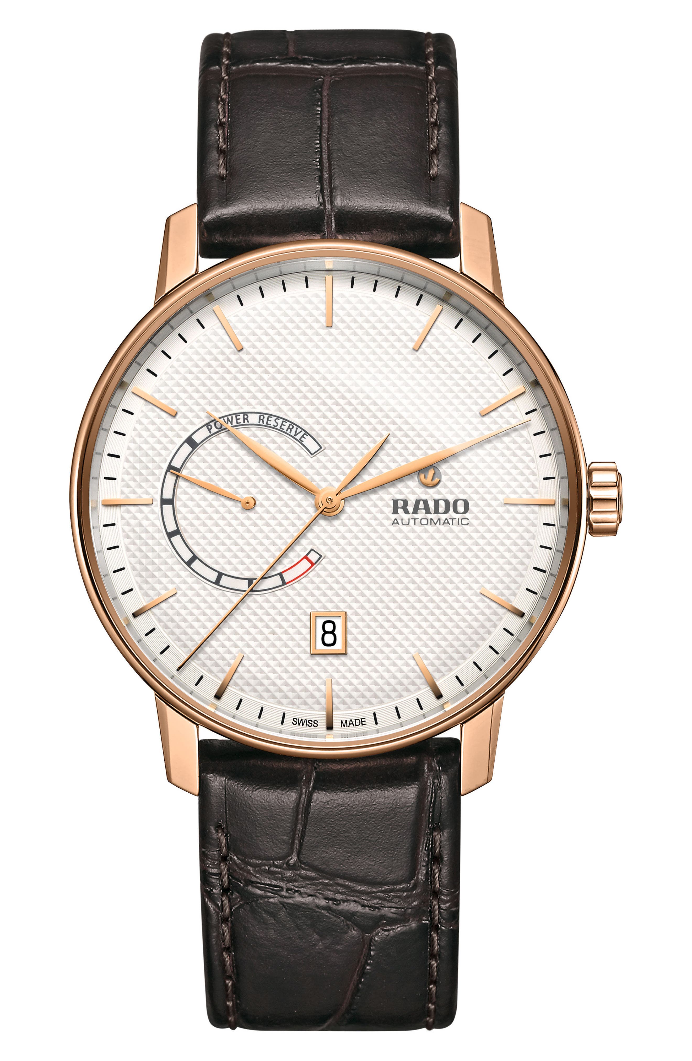 RADO Coupole Classic Automatic Leather Strap Watch, 41mm | Nordstromrack