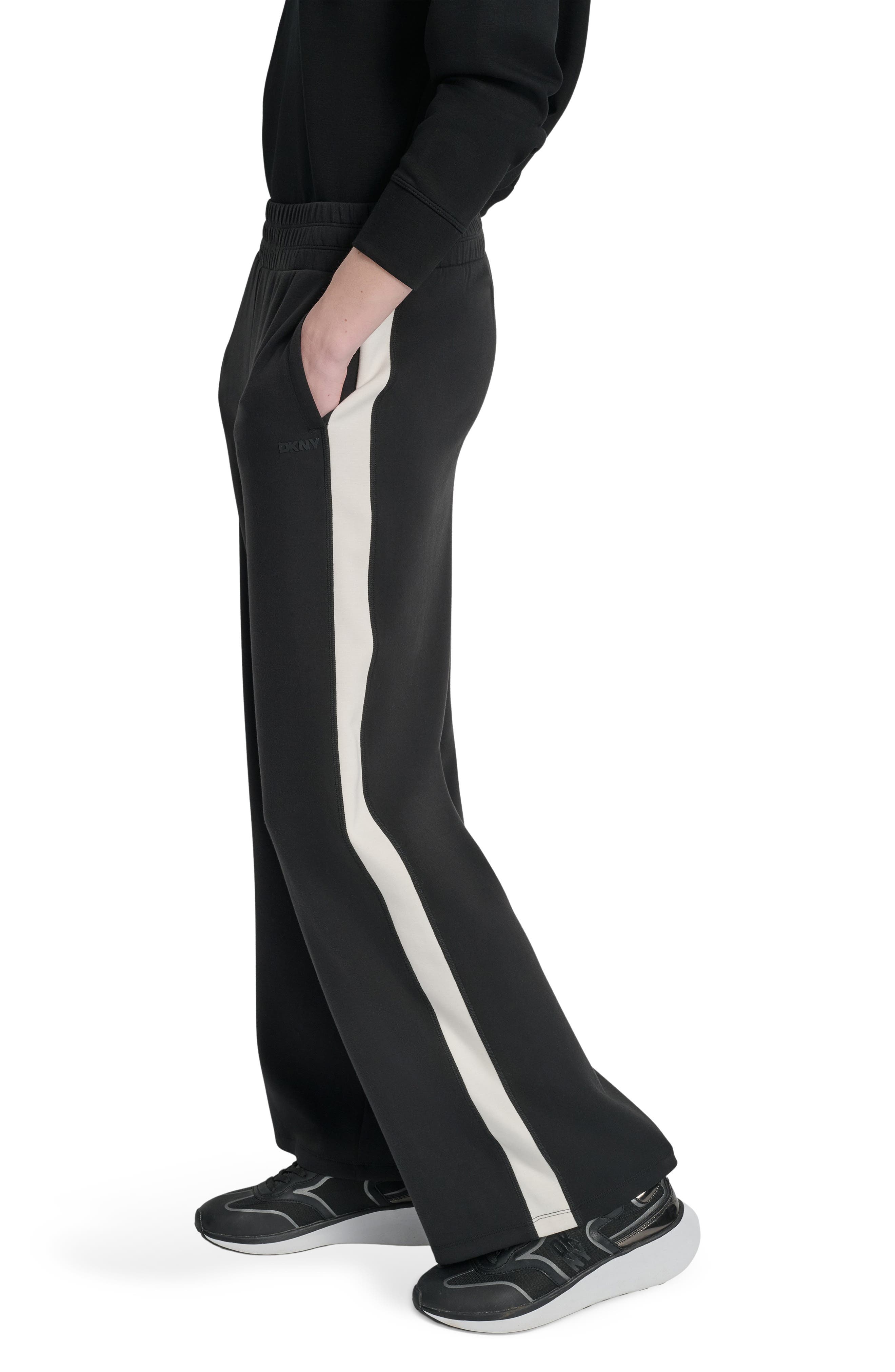 DKNY High Waist Modified Wide Leg Track Pants | Nordstromrack
