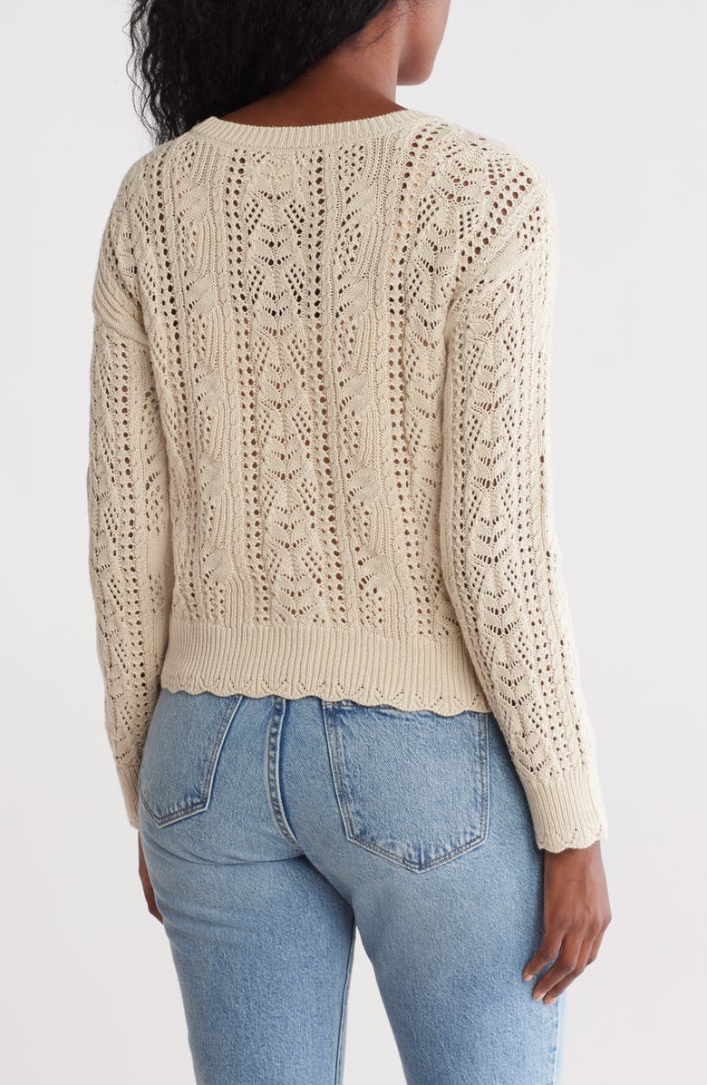 Lucky Brand Pointelle Cotton Sweater | Nordstromrack
