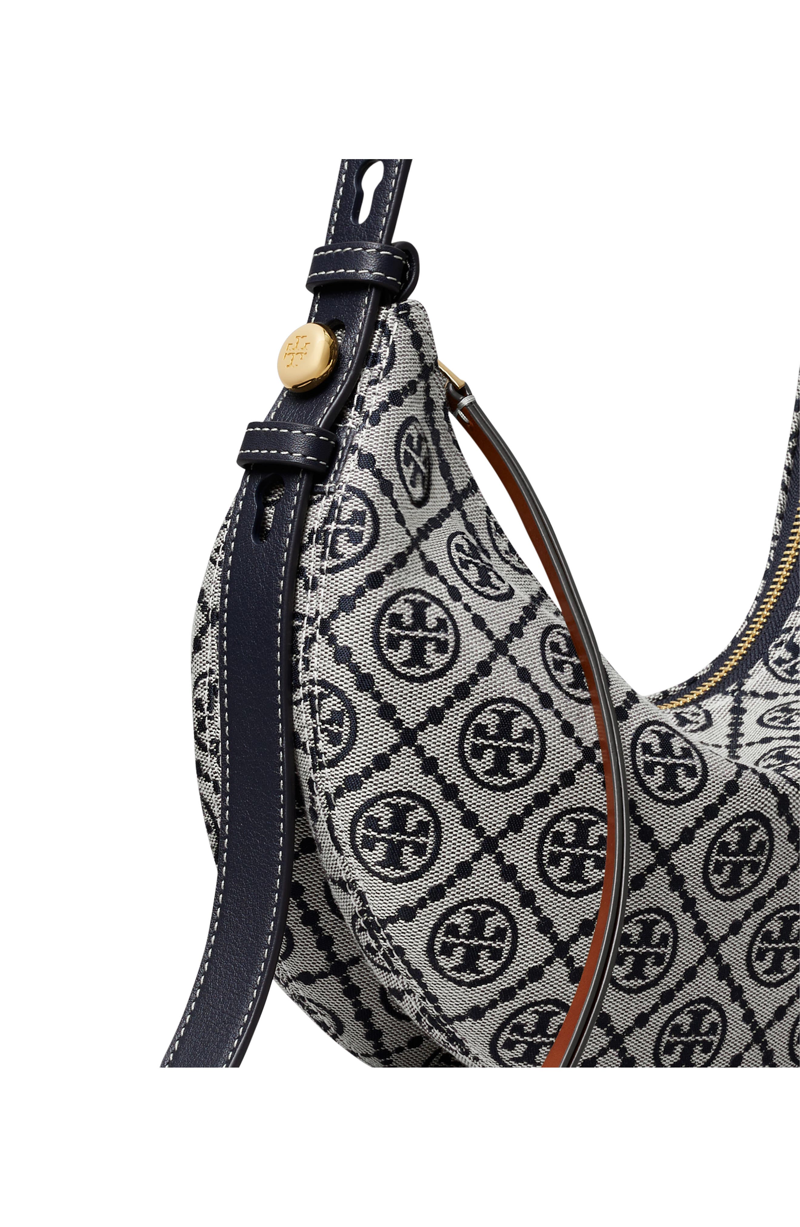 Tory Burch Romy T Monogram Half Moon Shoulder Bag | Nordstrom