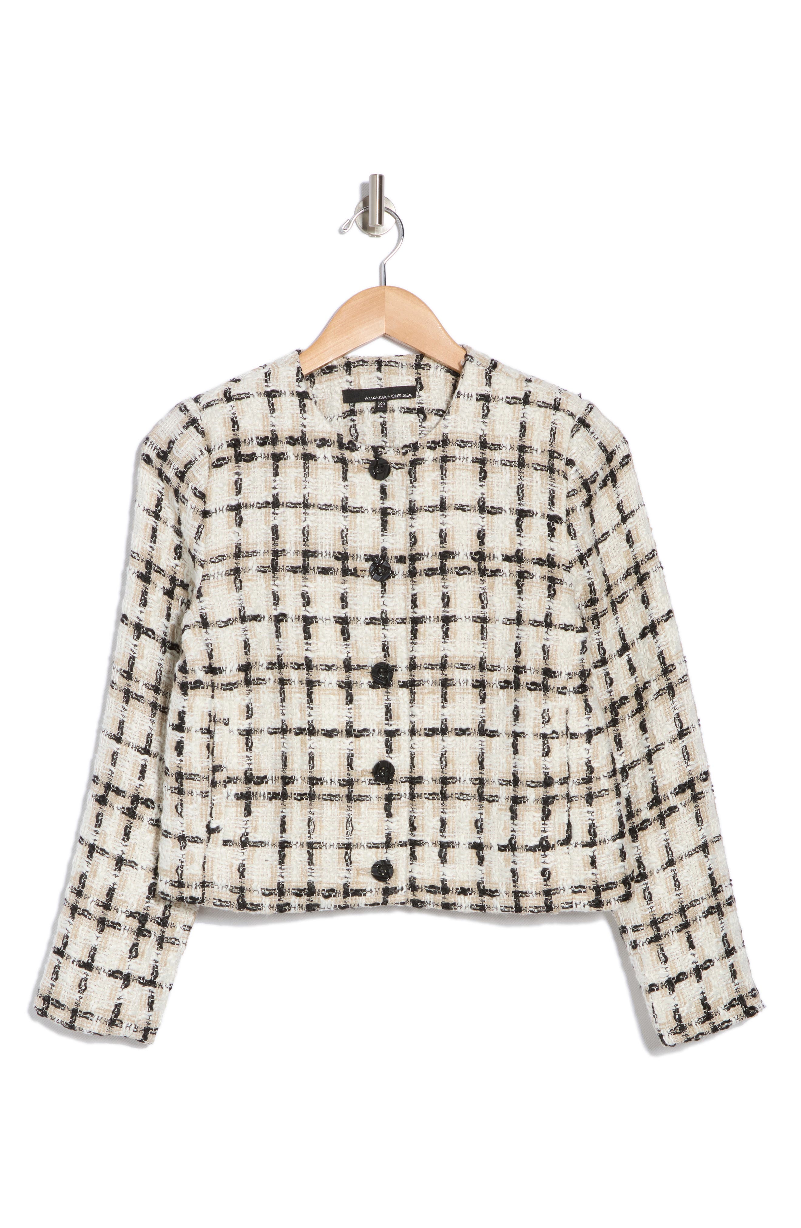 Amanda & Chelsea Windowpane Tweed Jacket | Nordstromrack