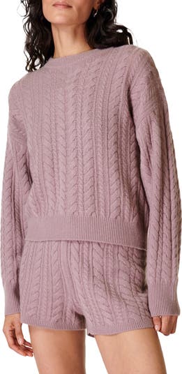 Sweaty Betty Cable Recycled Cashmere Blend Sweater | Nordstromrack
