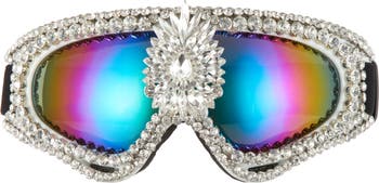 Rad + Refined Crystal Embellished Mirrored Snow Goggles | Nordstrom