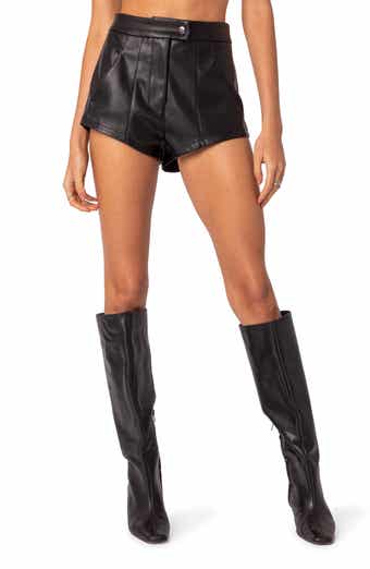 EDIKTED Zip Up Faux Leather Micro Shorts | Nordstrom EDIKTED Zip Up Faux Leather Micro Shorts | Nordstrom