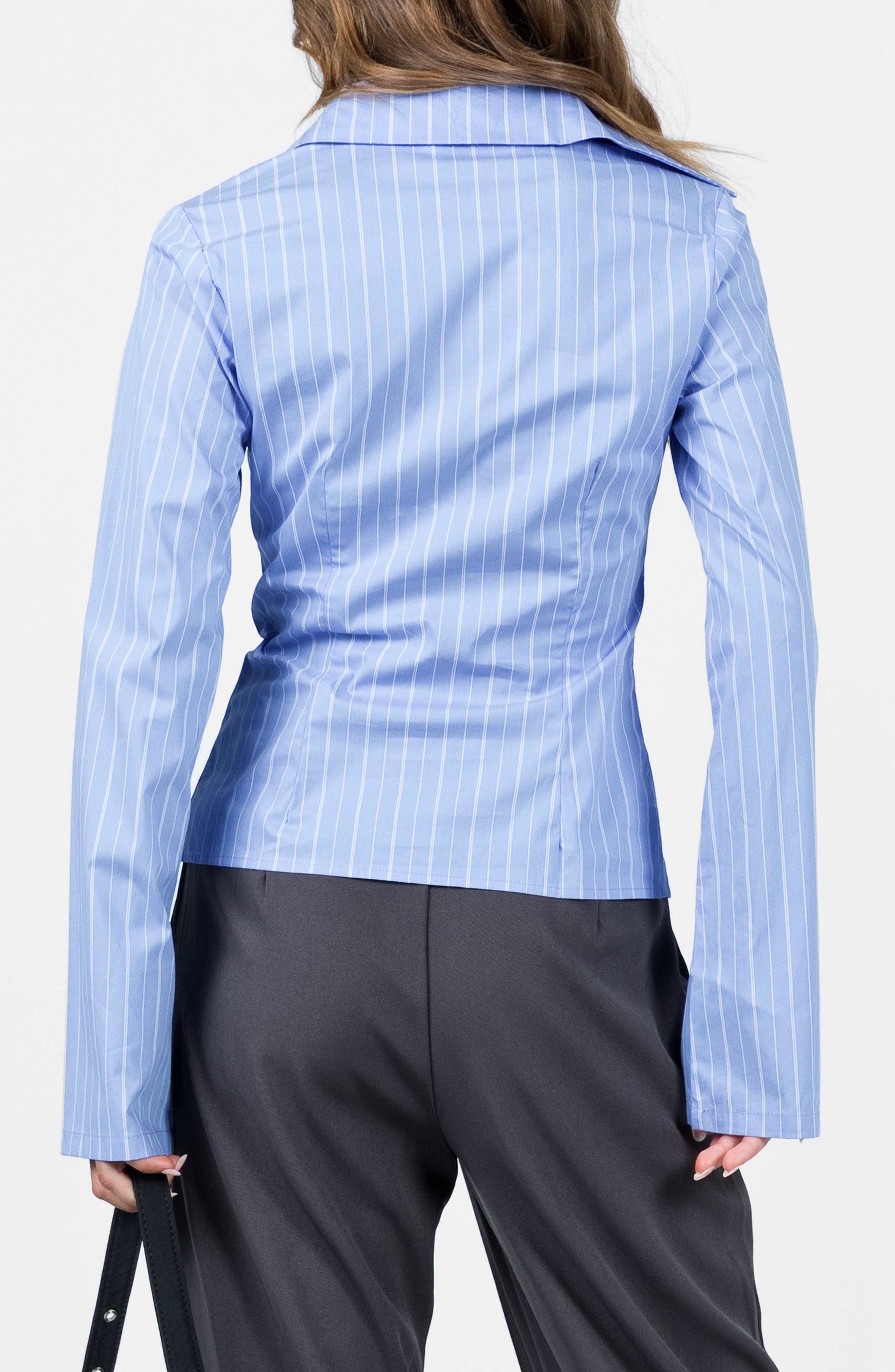 Princess Polly Anni Pinstripe Button-Up Shirt | Nordstrom