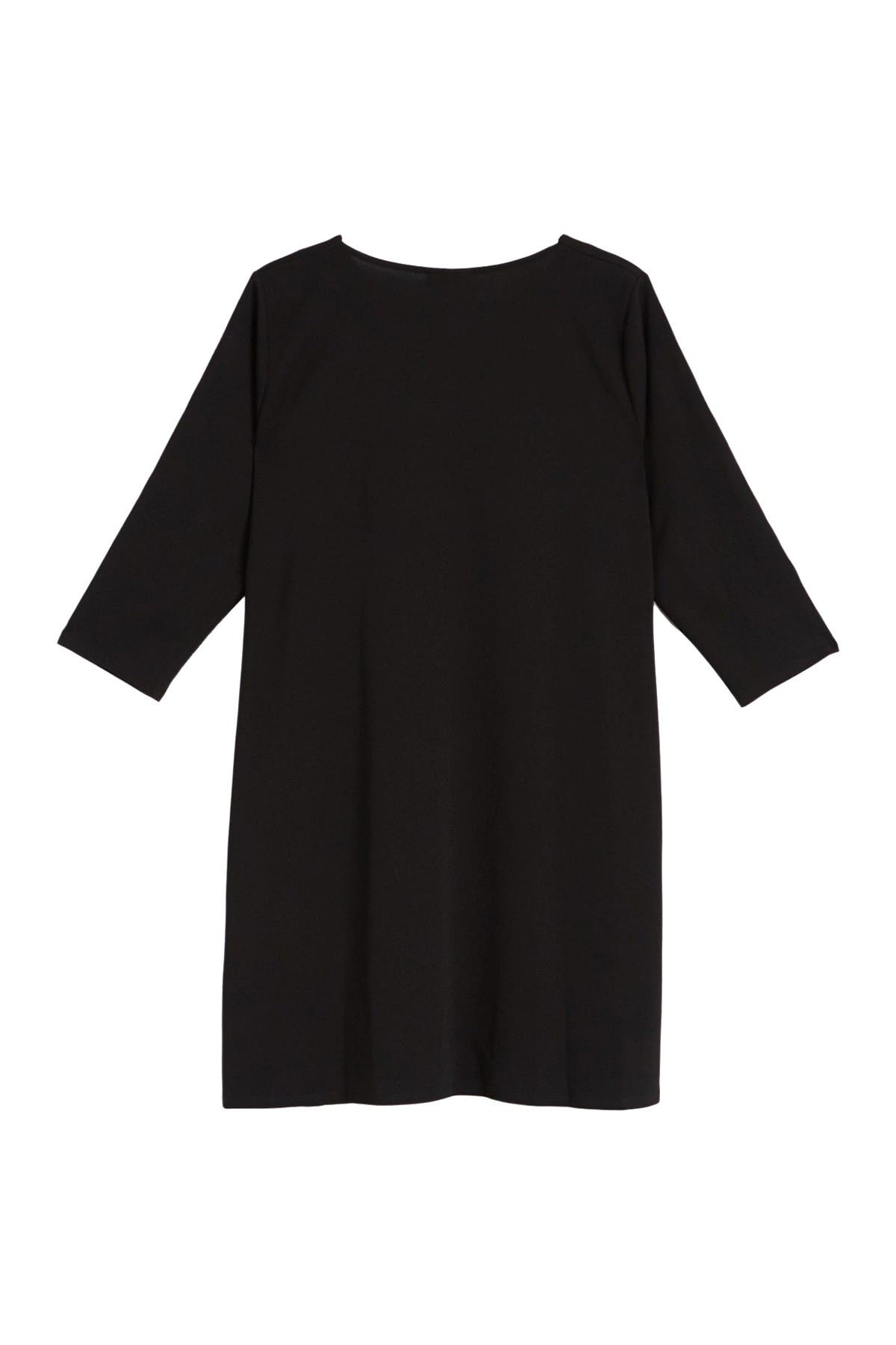 Nina Leonard Grommet Trim Three-Quarter Sleeve Dress | Nordstromrack