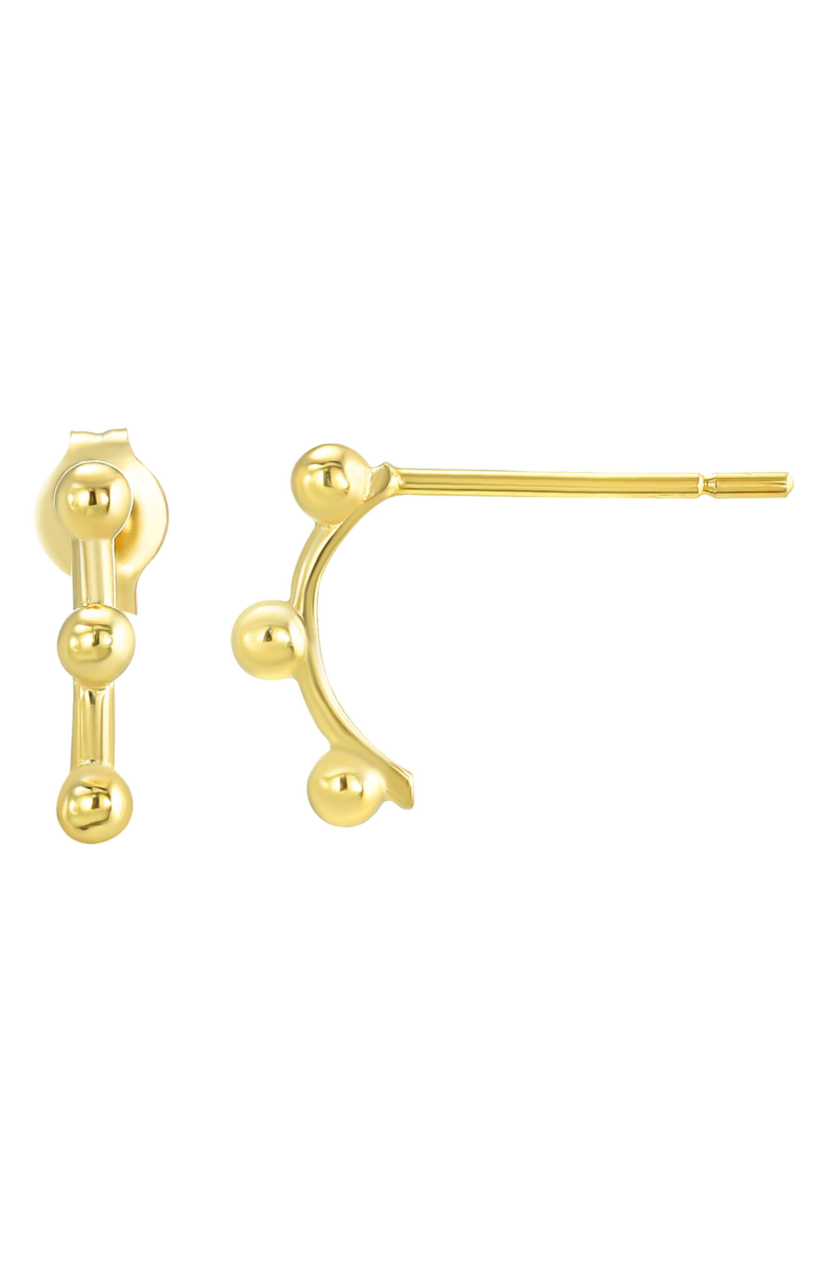 Mini Beaded C Hoop Earrings (Women) | Nordstromrack