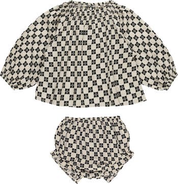 Rylee + Cru Quincy Floral Balloon Sleeve Linen Blend Top & Bloomers ...