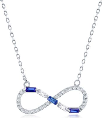 SIMONA Sterling Silver Baguette CZ Infinity Necklace | Nordstromrack