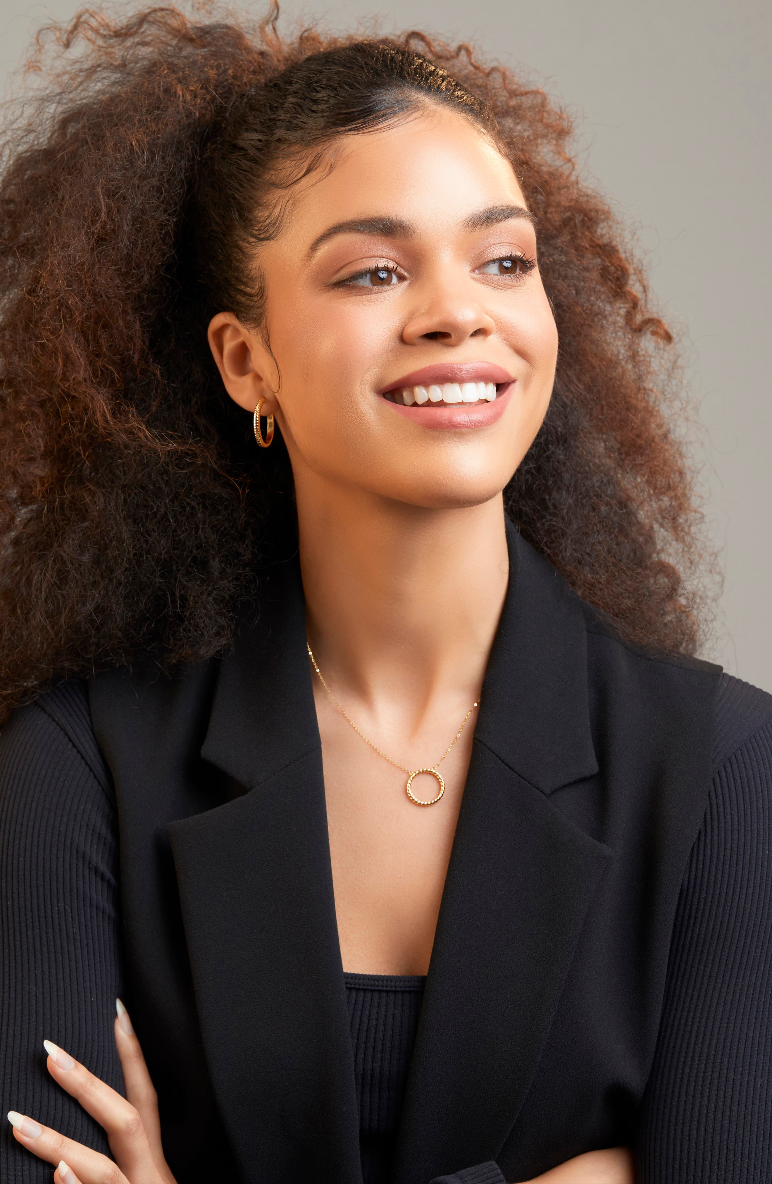 Bony Levy 14K Gold Twist Circle Pendant Necklace | Nordstromrack