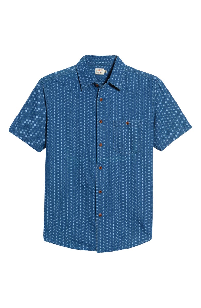 Faherty Playa Geo Pattern Short Sleeve Button-Up Shirt | Nordstromrack