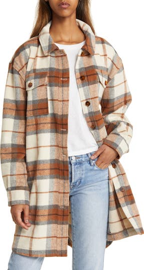 Vigoss Plaid Long Shacket | Nordstrom