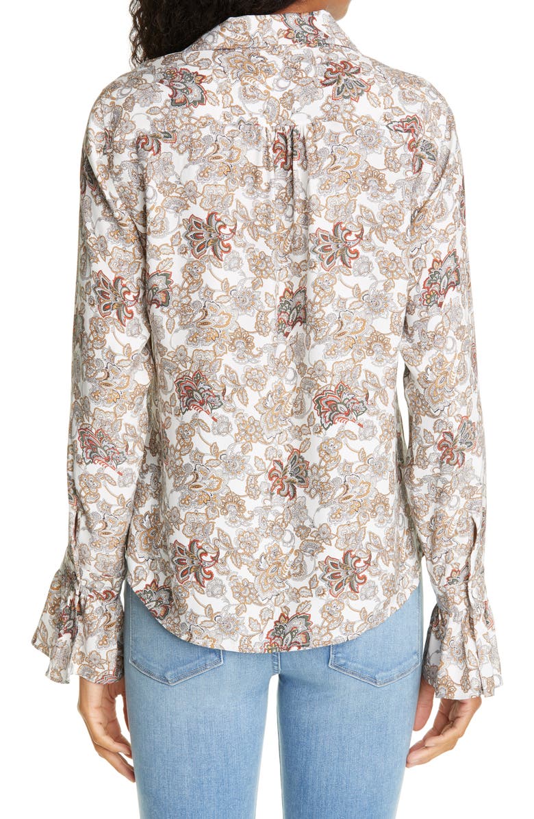 FRAME '70s Ruffle Silk Top | Nordstromrack