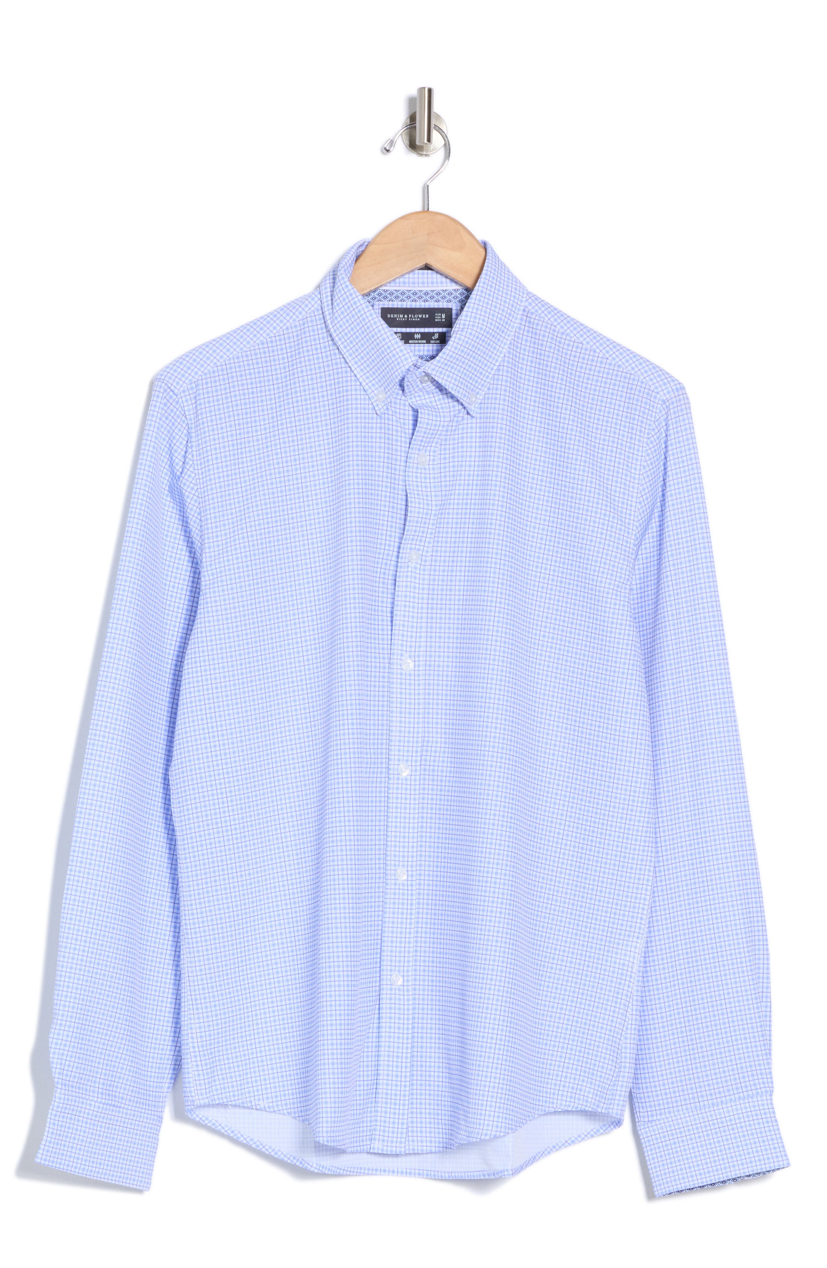 DENIM AND FLOWER Gingham Tech Button-Down Shirt | Nordstromrack