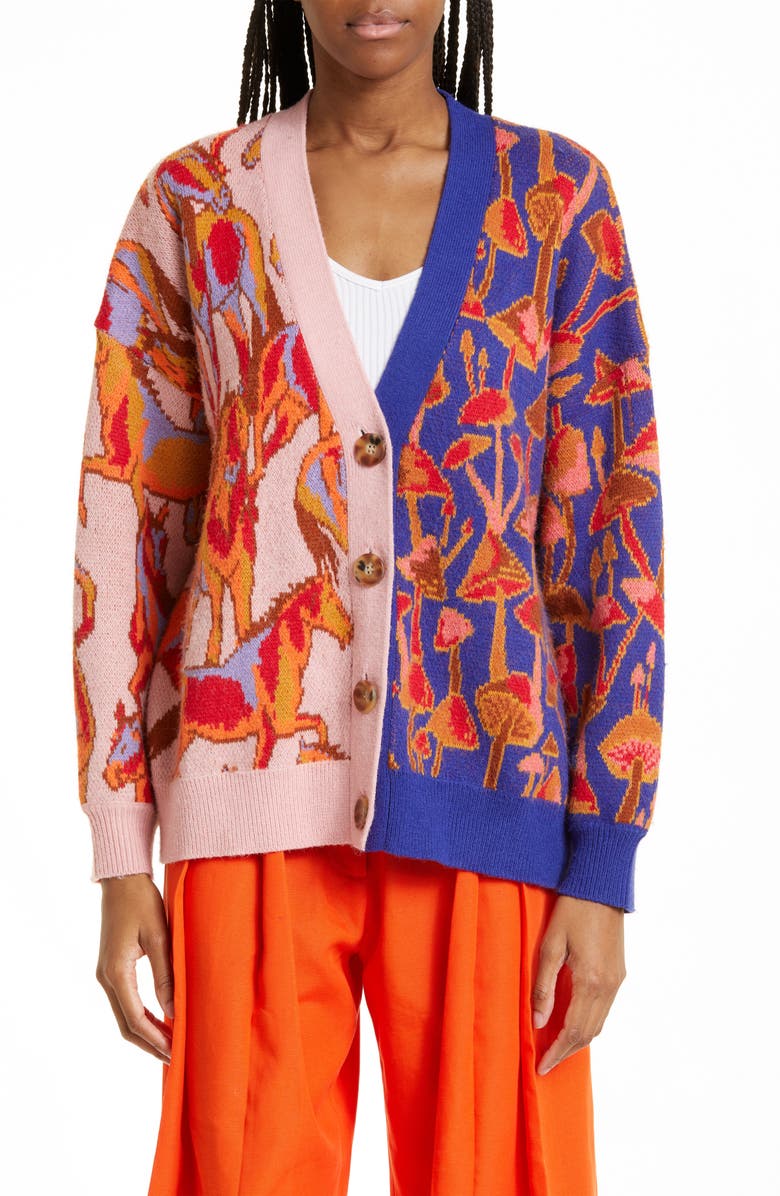 FARM Rio Mushrooms Mixed Pattern Cardigan | Nordstromrack