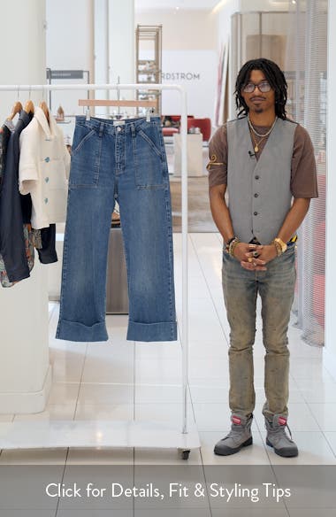 FRAME The Utility Cuff Wide Leg Jeans | Nordstromrack