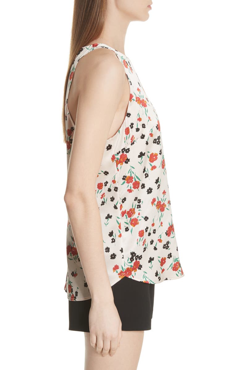 A.L.C. Ansie Floral Print Stretch Silk Top | Nordstrom
