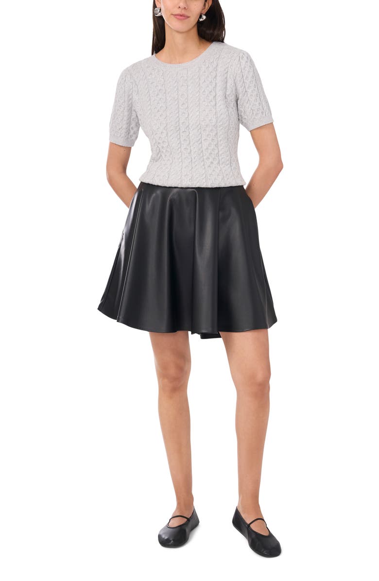 1.STATE Cable Stitch Short Sleeve Sweater | Nordstromrack