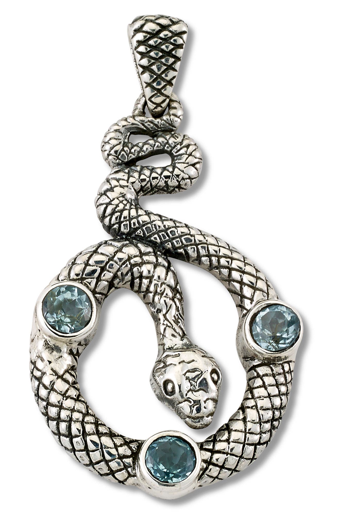 SAMUEL B. Sterling Silver Blue Topaz Snake Pendant | Nordstromrack