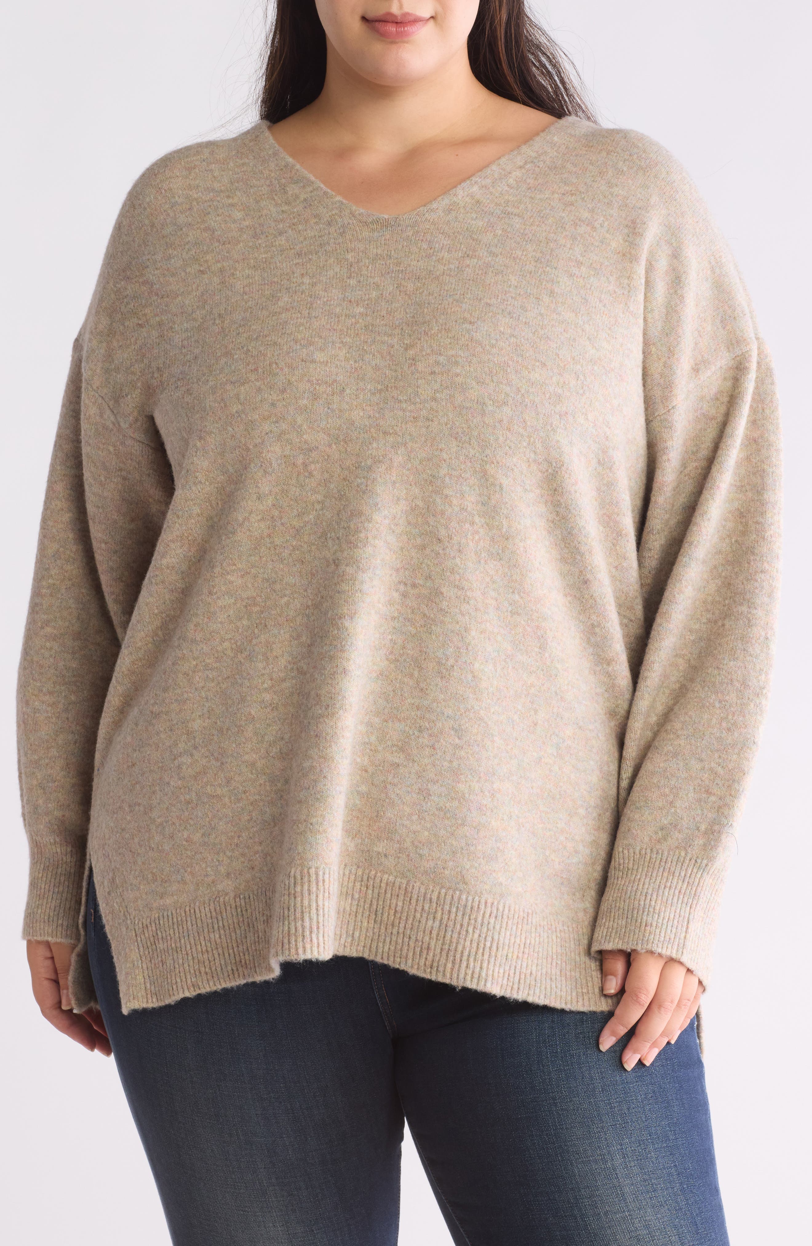 Joseph A V-Neck Side Slit Sweater | Nordstromrack