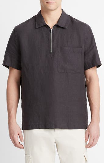 Vince Quarter Zip Short Sleeve Shirt | Nordstrom