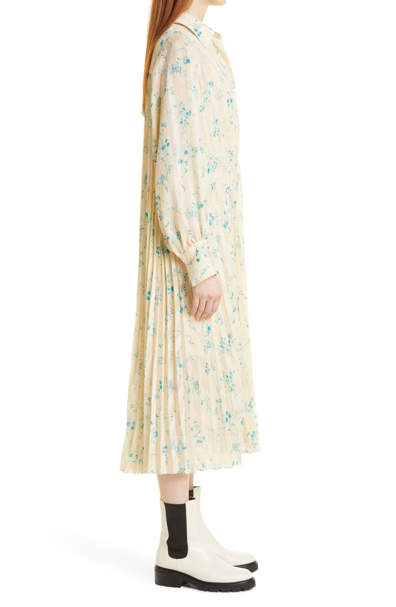 Samsøe Samsøe Dorothea Floral Pleated Long Sleeve Shift Dress ...