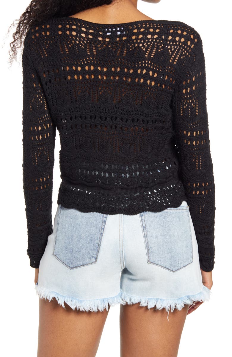 Lulus Only Yours Pointelle V-Neck Sweater | Nordstromrack