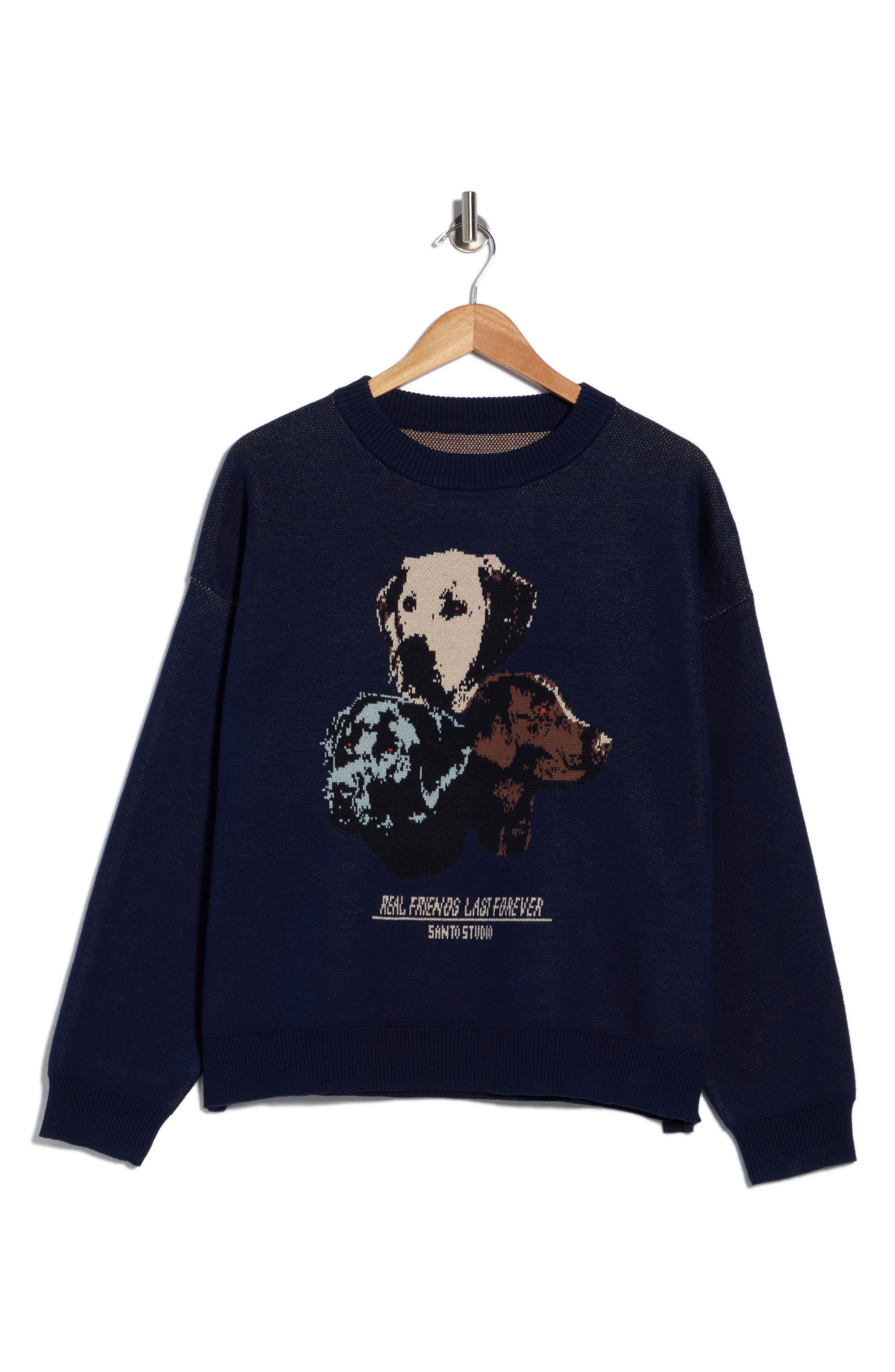 SANTO STUDIO Forever Intarsia Cotton Sweater | Nordstromrack