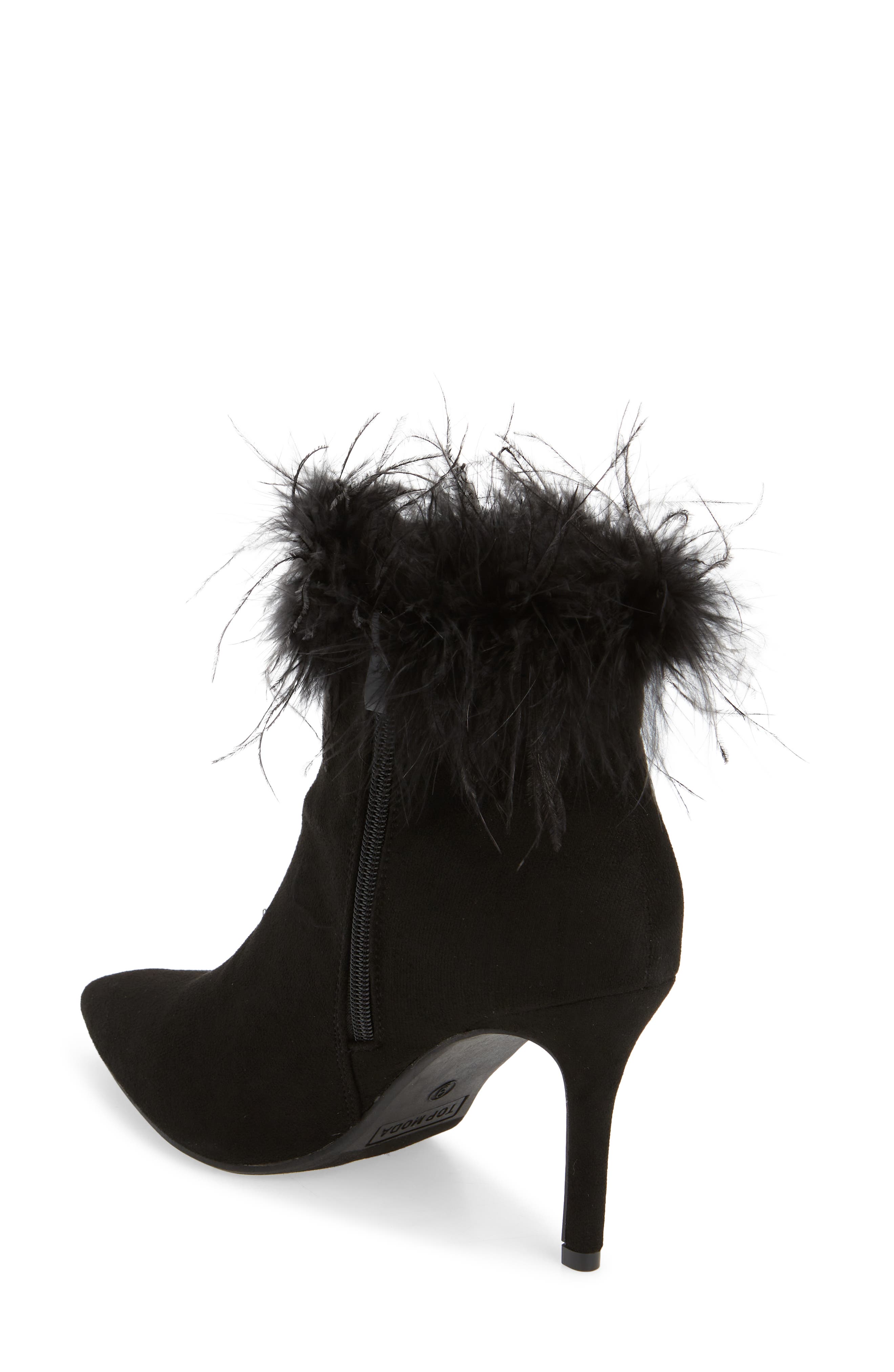 TOP GUY SHOES Vienna Feather Stiletto Bootie (Women) | Nordstromrack
