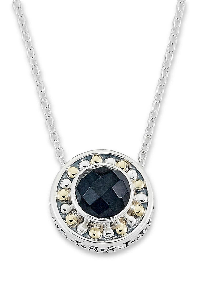 SAMUEL B. Sterling Silver & 18K Yellow Gold Black Onyx Necklace ...