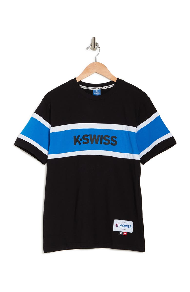 K-Swiss Contrast Stripe Crew Neck Logo T-Shirt | Nordstromrack