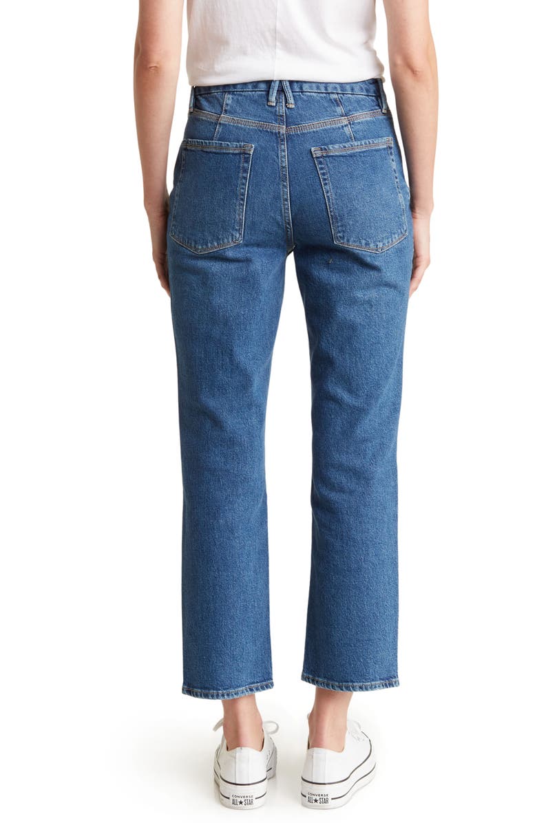 Good American Good '90s Icon Distressed High Waist Crop Straight Leg ...