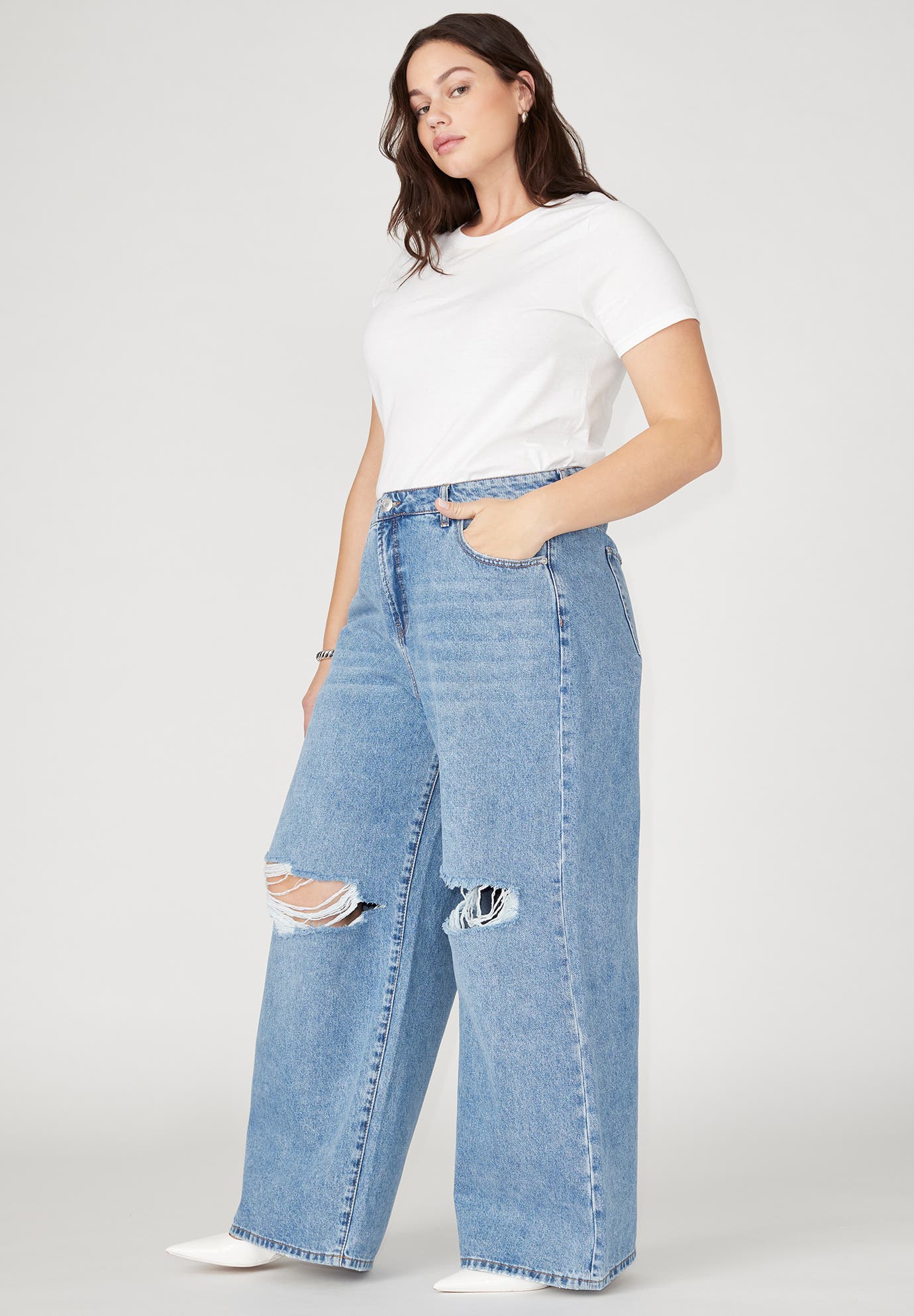 ELOQUII The Yvette Rigid Wide Leg Jean | Nordstrom