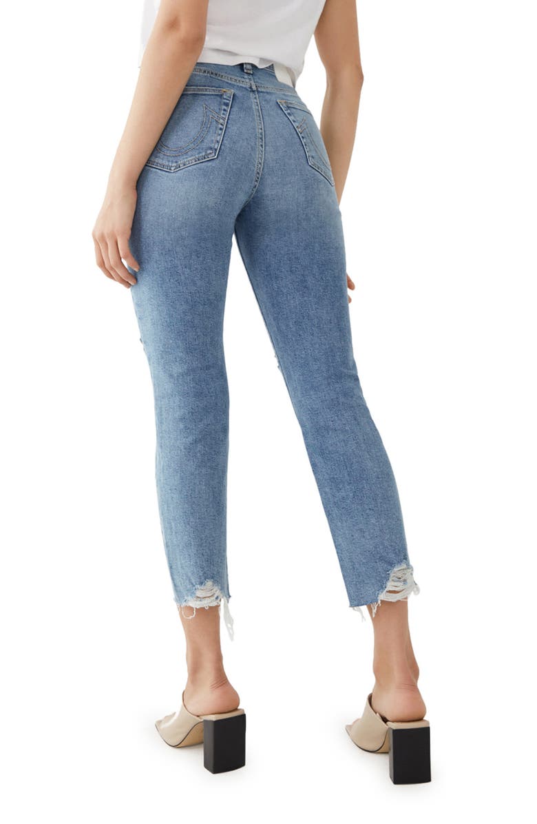 True Religion Starr Distressed Raw Crop Straight Jeans | Nordstromrack